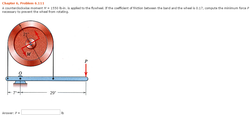 Solved A counterclockwise moment M = 1550 lb-in. is applied | Chegg.com