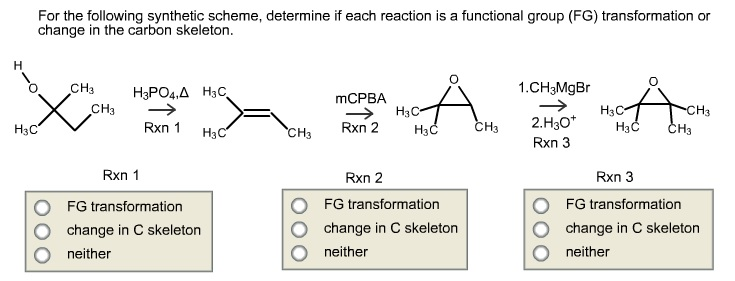 Solved For the following synthetic scheme, determine if each | Chegg.com