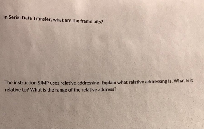 Solved In Serial Data Transfer, what are the frame bits? | Chegg.com