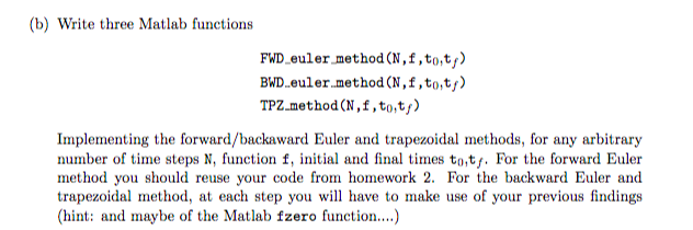 Solved Please provide the MATLAB codes for the forward | Chegg.com