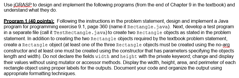 Solved Use ?GRASR to design and implement the following | Chegg.com