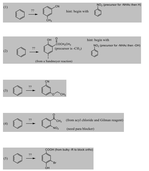 Solved NO2 (precursor for-NHAc then H) CN hint: begin with | Chegg.com