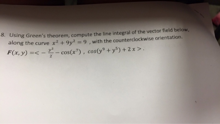 Solved Using Green's theorem, compute the line integral of | Chegg.com