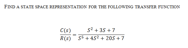 Solved Find a state space representation for the following | Chegg.com