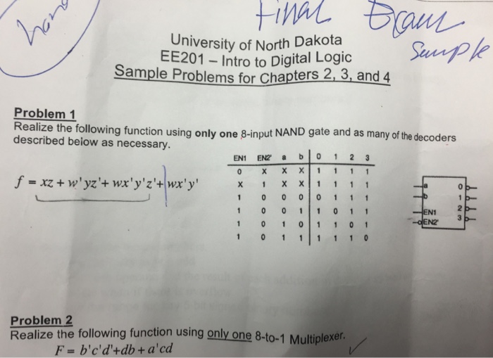 Solved Realize the following function using only one | Chegg.com