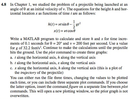 Solved In Chapter 1, we studied the problem of a projectile | Chegg.com