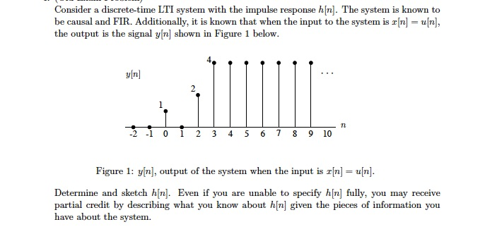 Solved Consider a discrete-time LTI system with the impulse | Chegg.com