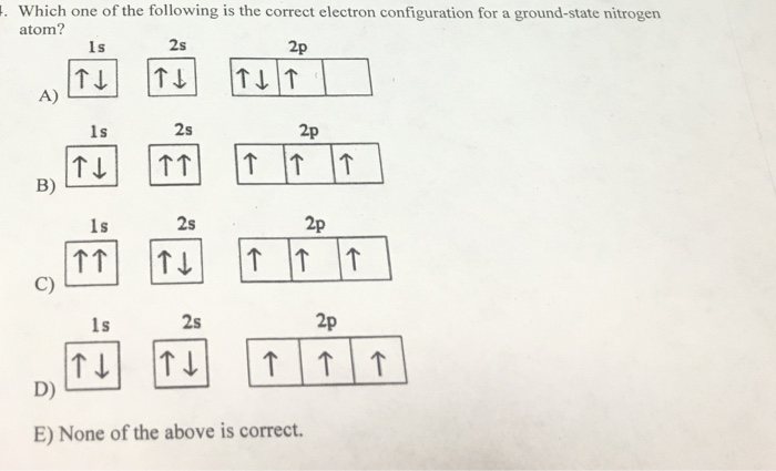 Solved Which one of the following is the correct electron | Chegg.com