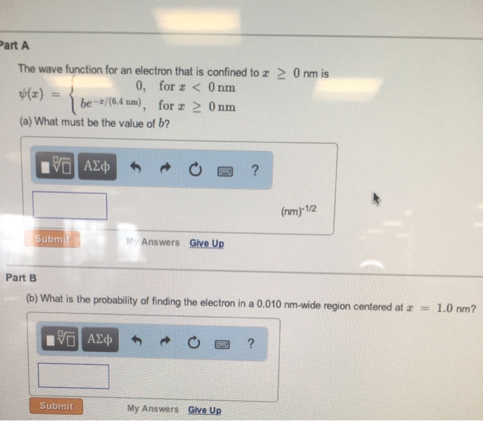 Solved The Wave Function For An Electron That Is Confined To