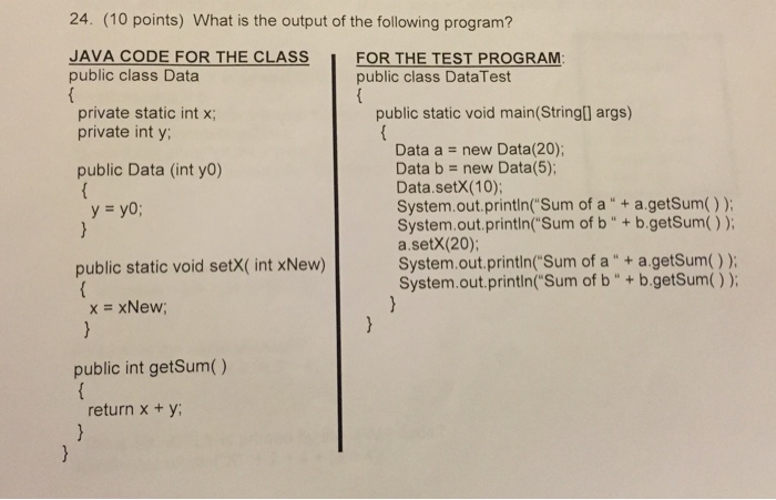 Solved What is the output of the following program? | Chegg.com