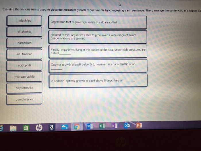 Solved Examine the various terms used to describe microbial | Chegg.com