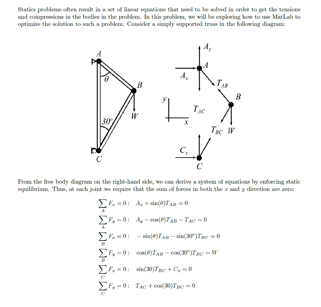 Statics problems often result in a set of linear | Chegg.com