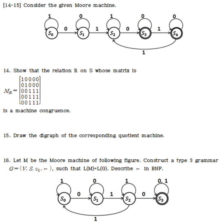 Consider the given Moore machine. Show that the | Chegg.com