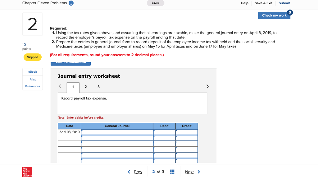 Solved Chapter Eleven Problems Help Save & Exit Submit Saved | Chegg.com