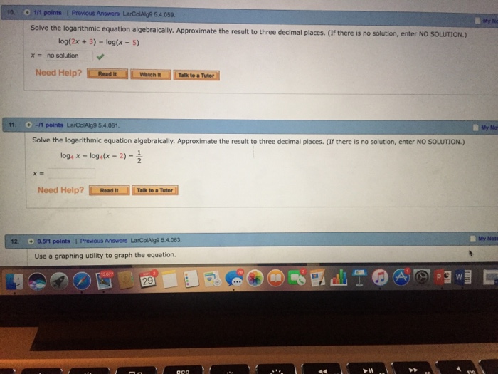Solved Solve the logarithmic equation algebraically. | Chegg.com