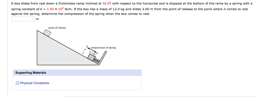 Solved A box slides from rest down a frictionless ramp | Chegg.com