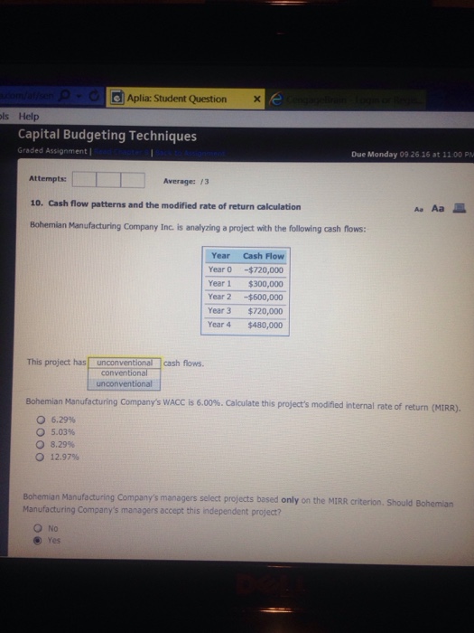 Solved Cash flow patterns and the modified rate of return | Chegg.com