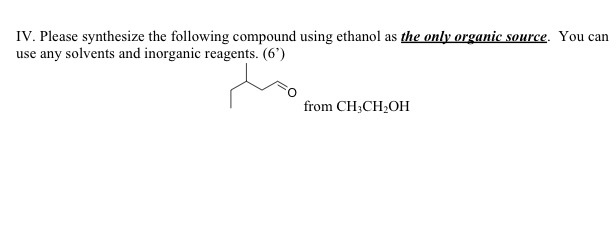 Solved Please synthesize the following compound using | Chegg.com