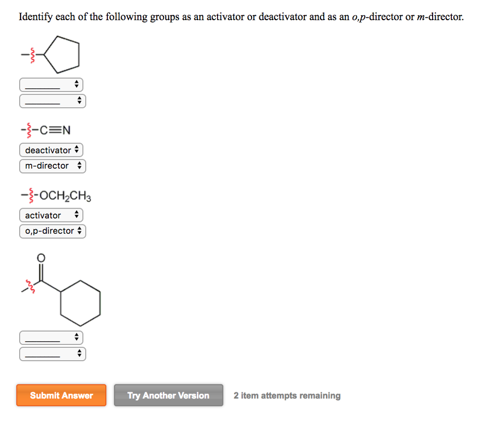Solved Identify each of the following groups as an activator | Chegg.com Solved Identify each of the following groups as an activator | Chegg.com