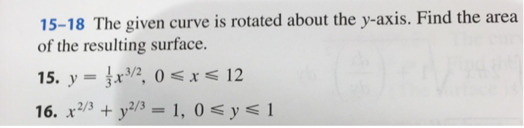 Solved The given curve is rotated about the y-axis. Find the | Chegg.com