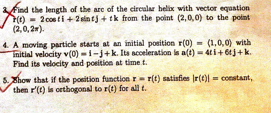 Solved Find the length of the arc of the circular helix with | Chegg.com