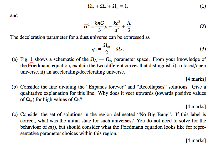 Solved and The deceleration parameter for a dust universe | Chegg.com