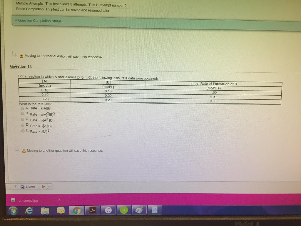 Solved For a reaction in which A and B react to form C, the | Chegg.com