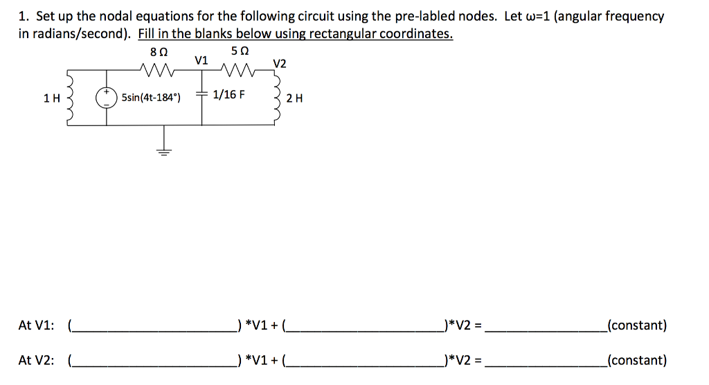 Solved 1, Set up the nodal equations for the following | Chegg.com