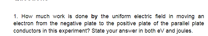 Solved This question is from a physics lab called electric | Chegg.com