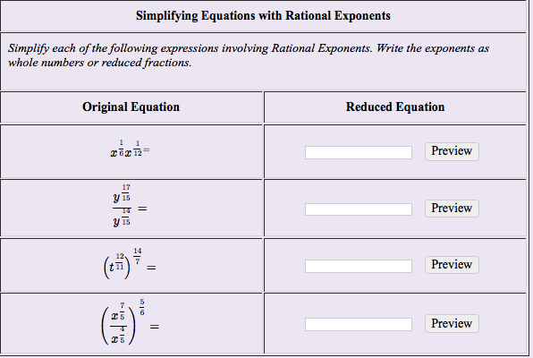 Solved Simplifying Equations with Rational Exponents | Chegg.com