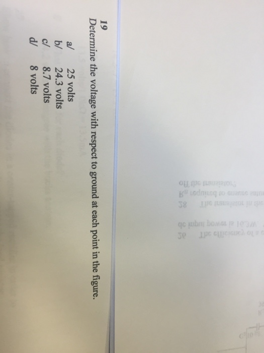 Determine the voltage with respect to ground at each | Chegg.com