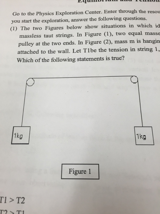 Solved why is the tension of the rope both 20N in figure 1 | Chegg.com