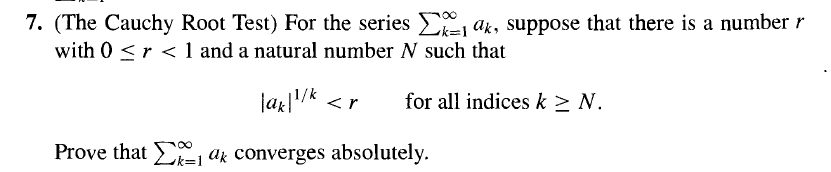 Solved (The Cauchy Root Test ) For the series suppose that | Chegg.com