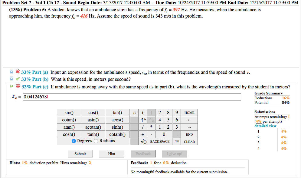 Solved Problem Set 7 - Vol 1 Ch 17 - Sound Begin Date: | Chegg.com