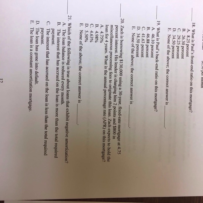 What is Paul's front-end ratio on this mortgage? | Chegg.com