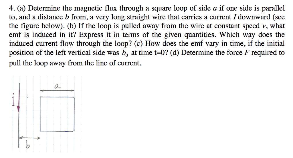 Solved 4. (a) Determine the magnetic flux through a square | Chegg.com