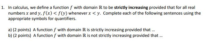 Solved In calculus, we define a function f with domain R to | Chegg.com