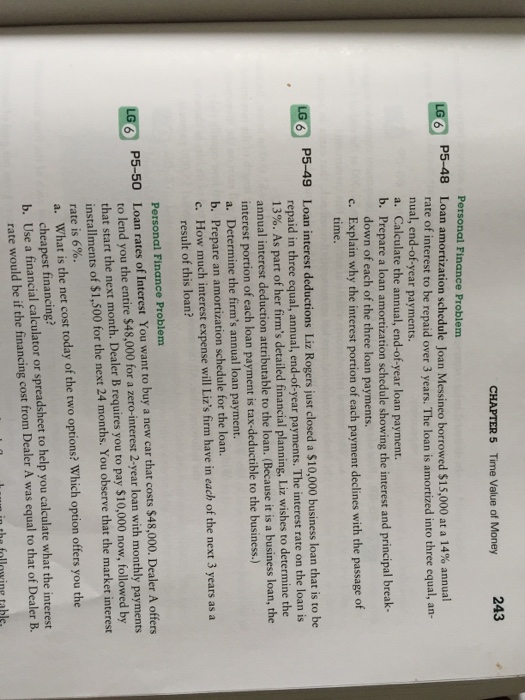 Solved Chapter 5 Time Value Of Money243 Personal Finance