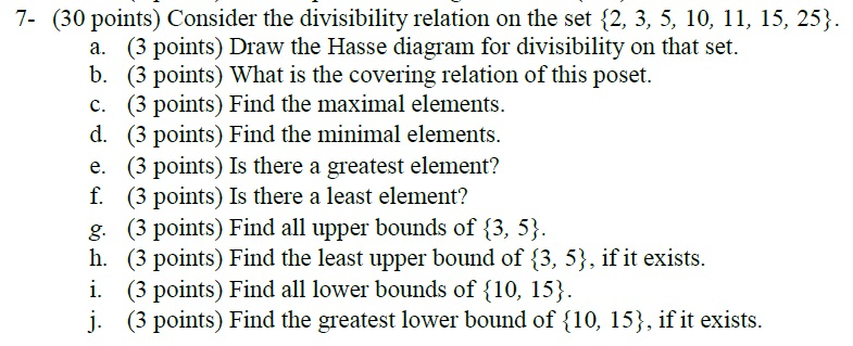 Consider the divisibility relation on the set {2, 3, | Chegg.com