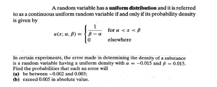 Solved A Random Variable Has A Uniform Distribution And It