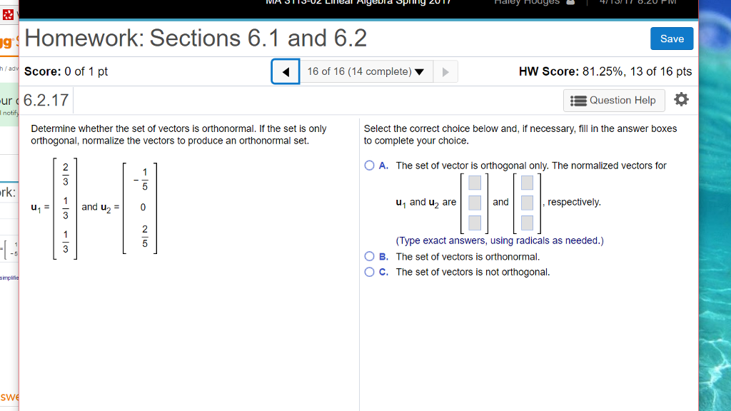 Solved Determine whether the set of vectors is orthonormal. | Chegg.com