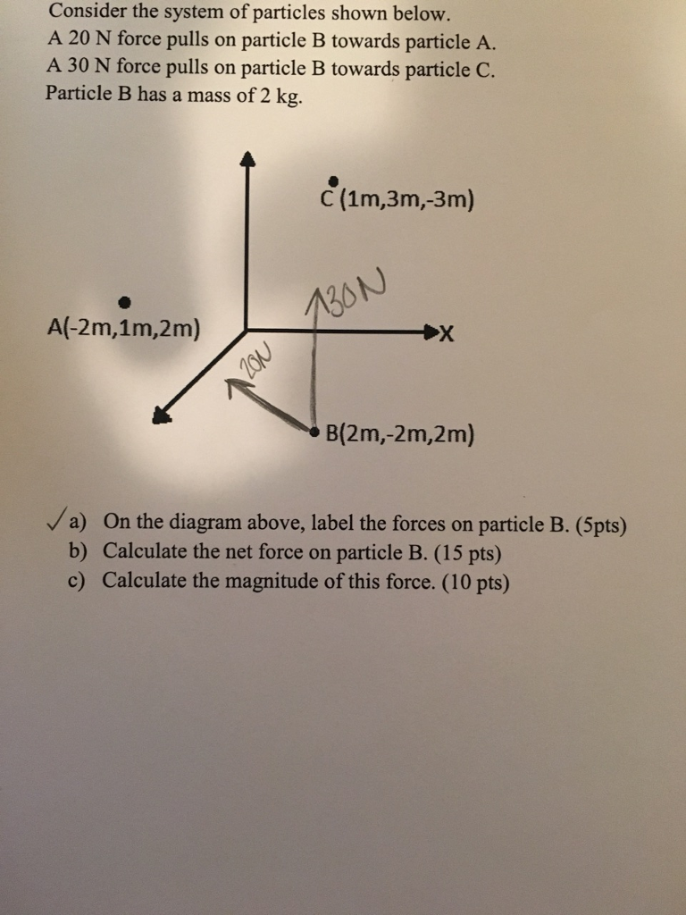 Solved Consider the system of particles shown below. A 20 N | Chegg.com