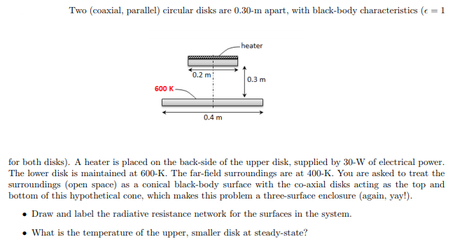 Solved Two (coaxial, parallel) circular disks are 0.30-m | Chegg.com
