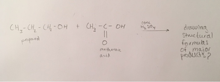Solved Conc methandic avid formulas of major | Chegg.com