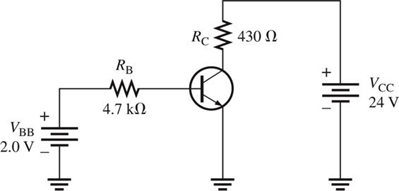 Solved Determine the IB, IC, and VC for the transistor | Chegg.com