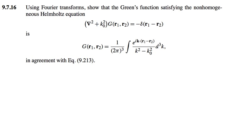 Solved Using Fourier transforms, show that the Green's | Chegg.com
