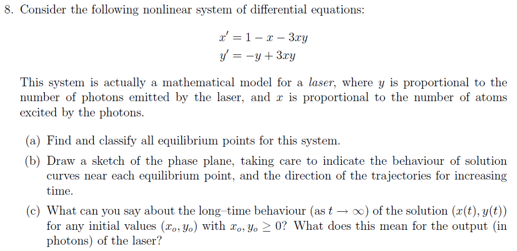 Solved Consider the following nonlinear system of | Chegg.com Solved Consider the following nonlinear system of | Chegg.com