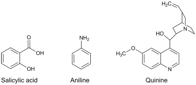 Solved OH OH Salicylic acid NH Aniline H3C H2C HO Quinine | Chegg.com