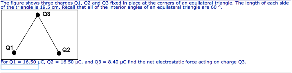 Solved The figure shows three charges Q1, Q2 and Q3 fixed in | Chegg.com