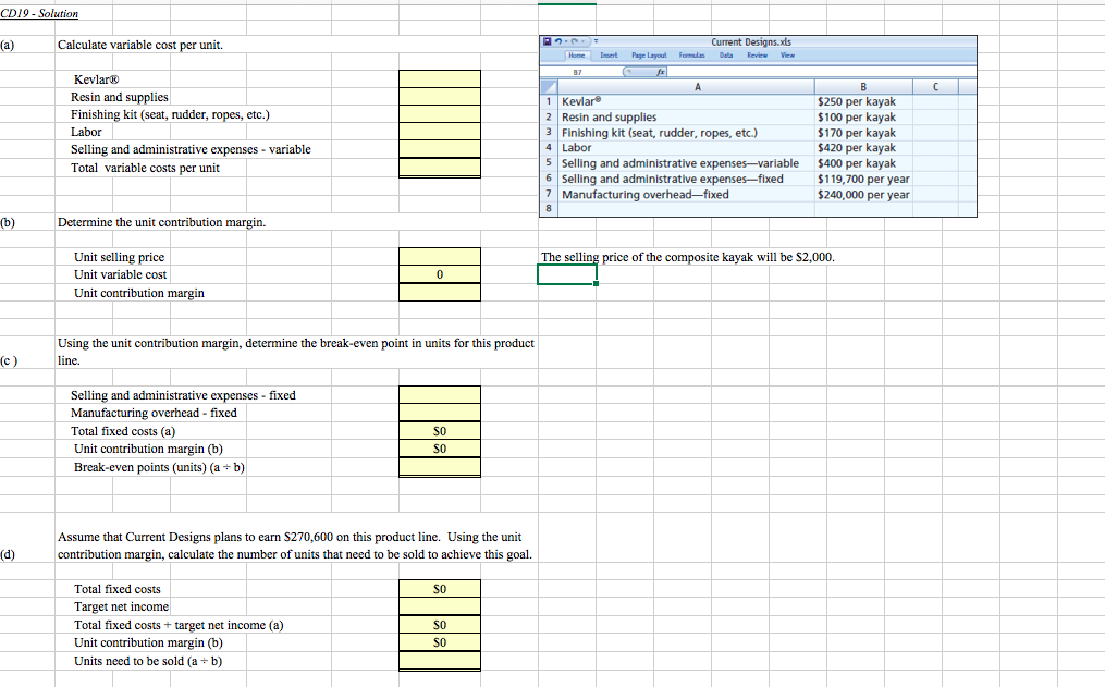 Solved 9-Solution Calculate variable cost per unit. Current | Chegg.com